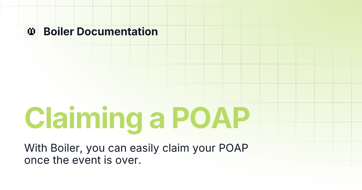Claiming a POAP | Boiler Documentation