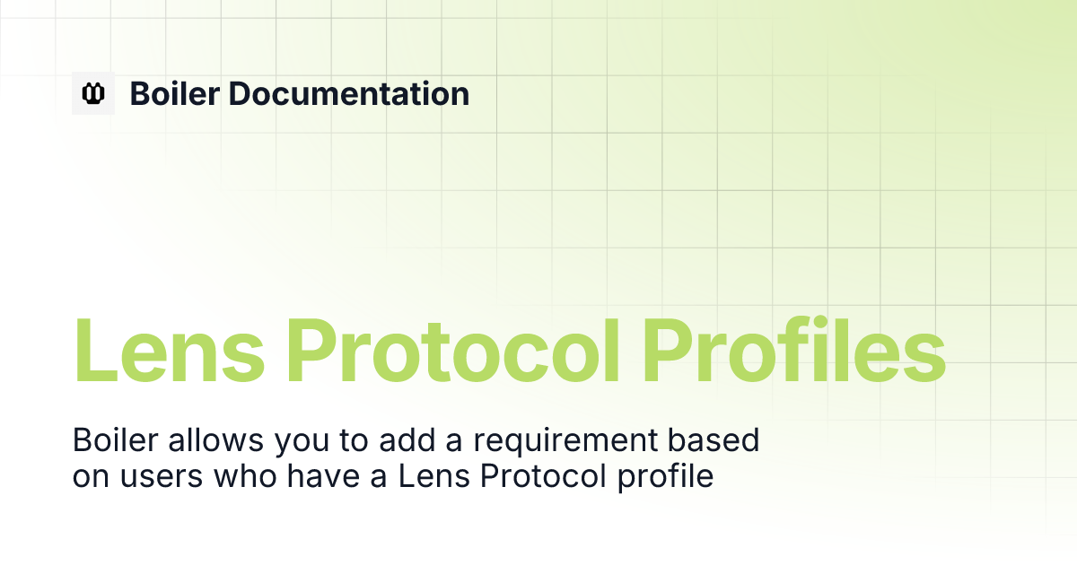 Lens Protocol Profiles | Boiler Documentation